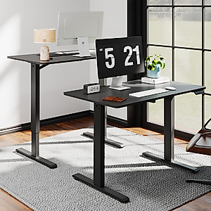 SANODESK Standing Desk Adjustable Height, 43x24 Inch Stand up Desk for Home Office Computer Desk with Memory Preset(43x24 Whole Board,Black)