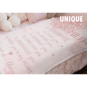 InnoBeta Baptism Gifts Throw Blanket for Girls, for Goddaughter, Baby Girls, Pink- 30"x 36"