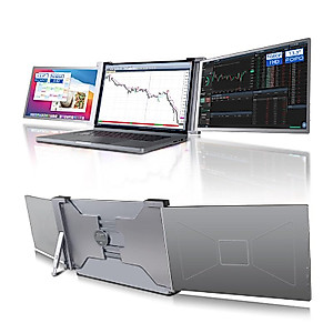 FOPO 13.3" Triple Laptop Screen Extender FHD 1080P IPS Triple Portable Monitor for Dual Screen Display, Triple Screen for 14"-17.3" Laptop,HDMI/USB-C Plug and Play -S16