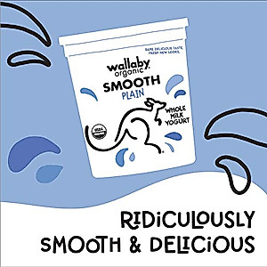 Wallaby Organic Aussie Smooth Whole Milk Regular Yogurt, Vanilla, USDA Organic, 32 oz.