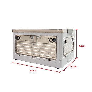 pioncrey Foldable Storage Bins with Lid 27QT, Storage Containers with Wheels, Plastic Clothes Closet Organizers and Storage Box for Room, Pantry, Home and Office, 1 Pack