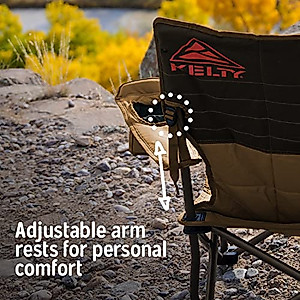 Kelty Deluxe Lounge Chair – Folding Outdoor Camping Chair with Insulated Cupholders, Customized Recline, Steel Frame, Padded Roll Storage Tote, 2024 (Beluga)
