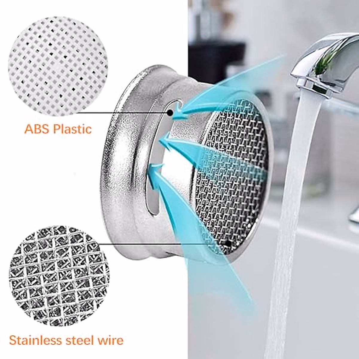 CoguZed 4Pcs Rotatable Sink Aerators, Water-saving Faucet Aerators for Kitchen and Bathroom, Easy Installation, Anti-splash