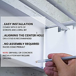 Wall Mounted Clothes Drying Rack - Closet Organizer Clothes Hanger Rack - Wall Mount Drying Racks for Laundry - Wall Drying Rack - wall mount drying racks for laundry, laundry hanging rack wall mount