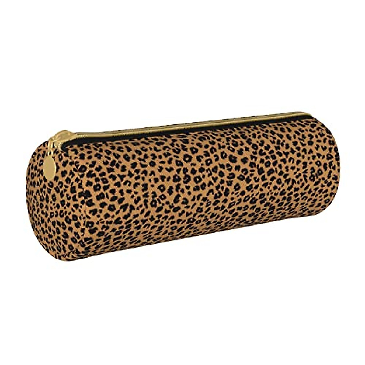 Leopard Pencil Case Pen Pouch Cylinder Small Carrying Box for Adult With Smooth Zipper Simple Durable Lightweight for Office Organizer Storage Bag