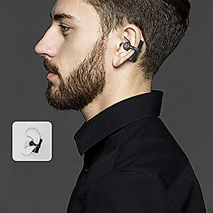 Pasotim 5.2 Low Latency Gaming Real Bone Conduction Bluetooth Headphones in-Ear Sports Sweatproof Headphones-Black