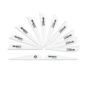 Tiger Archery 3Inch Arrow Vanes Plastic TPU Feather Fletches for DIY Archery Hunting Targeting Arrows(50 PK) (White)