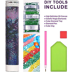 HOIYLDS Pumpkin Diamond Art Painting Kits for Adults - Fall Full Drill Diamond Dots Paintings for Beginners, Round 5D Paint with Diamonds Pictures Gem Art Painting Kits DIY Adult Crafts 12x16inch