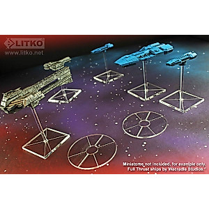 LITKO Gothic Space Fire Arc Templates Compatible with Battlefleet Gothic, 1.5mm Clear Acrylic (2)