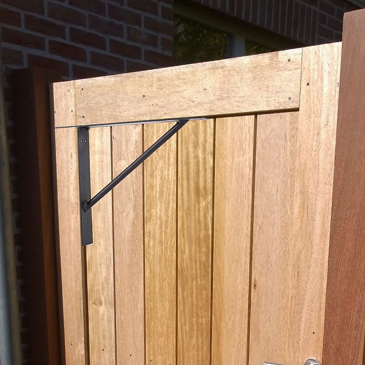 Sag Gate Kit - Set of 2 Gate Corner Bracket 90 Degree Bracket with Gate Hinges Heavy Duty for Wooden Fences - No Sag Gate Corner Brace Bracket for Doors, Driveway, Corral Gates, Wood Windows (8pc)