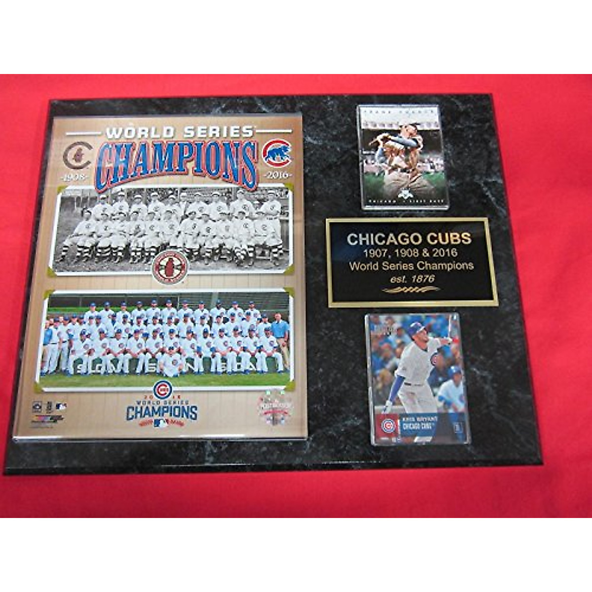 1908 2016 Cubs World Series Champions 2 Card Collector Plaque w/8x10 Photo!