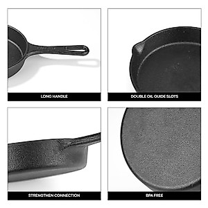 Fire-Maple Blackhawk 6" Cast Iron Skillet - Non-Stick Frying Pan with Even Heat Distribution for Bushcraft,Camping and Home Uses- Portable, Easy Storage - 600ml Capacity