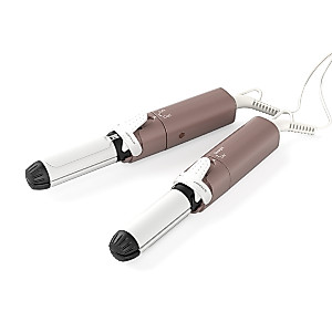 VAV 2 in 1 Mini Hair Iron Ceramic Hair Curler and Straightener, Curling Iron & Flat Iron 374F Temperature Dual Voltage Small Travel Size for Short Hair