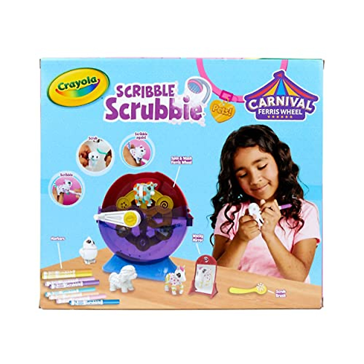 Crayola Scribble Scrubbie Pets Carnival Playset, Pet Grooming Toy, Animal Toys for Girls & Boys, Gift for Kids, Ages 3+
