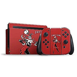 Skinit Decal Gaming Skin compatible with Nintendo Switch Bundle - Officially Licensed Warner Bros Harley Quinn Portrait Design