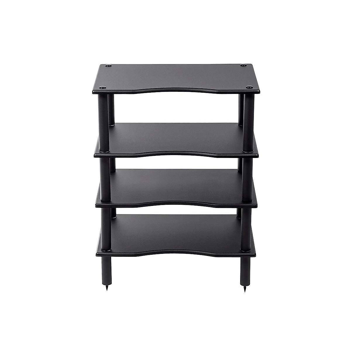 Monolith 4 Tier Shelf Audio Stand - Open Air Storage, Modular Design, Sturdy, Compatible with Bose, Polk, Sony, Yamaha, Pioneer and Others, Black