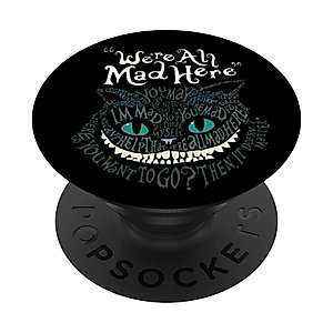 Cheshire Alice Cat We're All Mad Here Wonderland PopSockets PopGrip: Swappable Grip for Phones & Tablets PopSockets Standard PopGrip