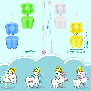 90 Pack Lost Teeth Saver Necklace Milk Teeth Storage Box Necklace Lovely Baby Milk Tooth Fairy Save Box Nice Child Teeth Keepsake Holder Tooth Organizer for Kids Lost Teeth Container, Shower Gift
