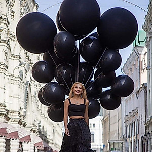 36 Inch Latex Round Black Balloons(Premium Helium Quality),Giant Balloons for Photo Shoot/Birthday/WeddingParty/Festivals/Event Decorations (6pcs Black)