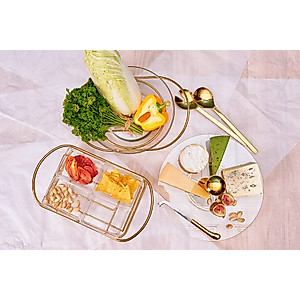 Rigeli Regent 18/10 CONTEMPO Chromeplated 9.8”inch 25cm Salad Bowl with Stainless Steel Servers Salad Bowls, Big Salad Bowls with Perfect for Fruits, Vegetable or Salads (Gold)