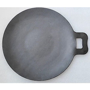 Nakshathra Iron Dosa Tawa Iron Dosa Kallu CookwareLarge Size Dosa Iron Tawa - 14 In with Handle Export Quality, Black