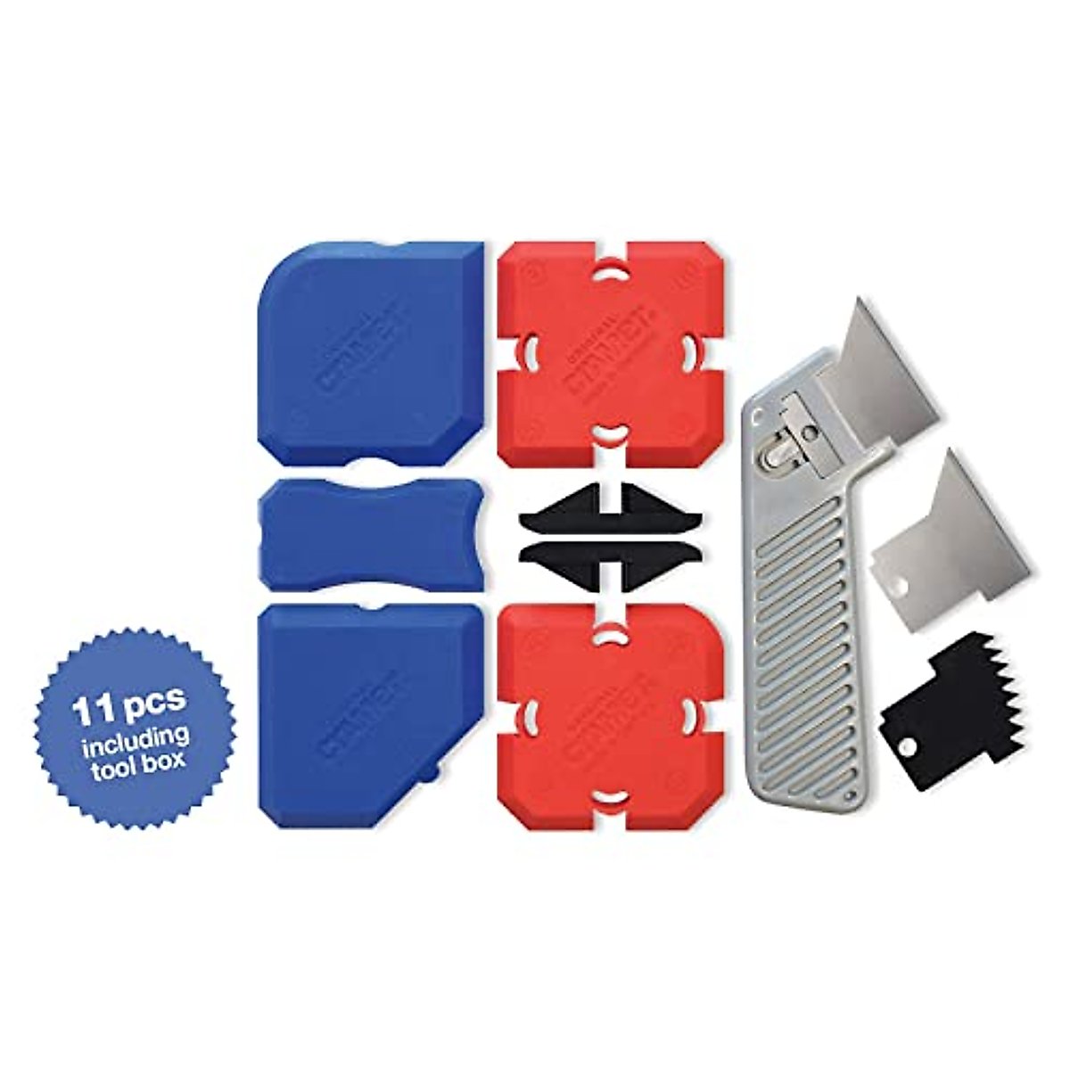 Cramer 40407US Silicone Profiling Kit7 – professional Caulking Tool Kit with Sealant Finishing Tools and Caulk Removal Tools – easy silicone caulking with guides