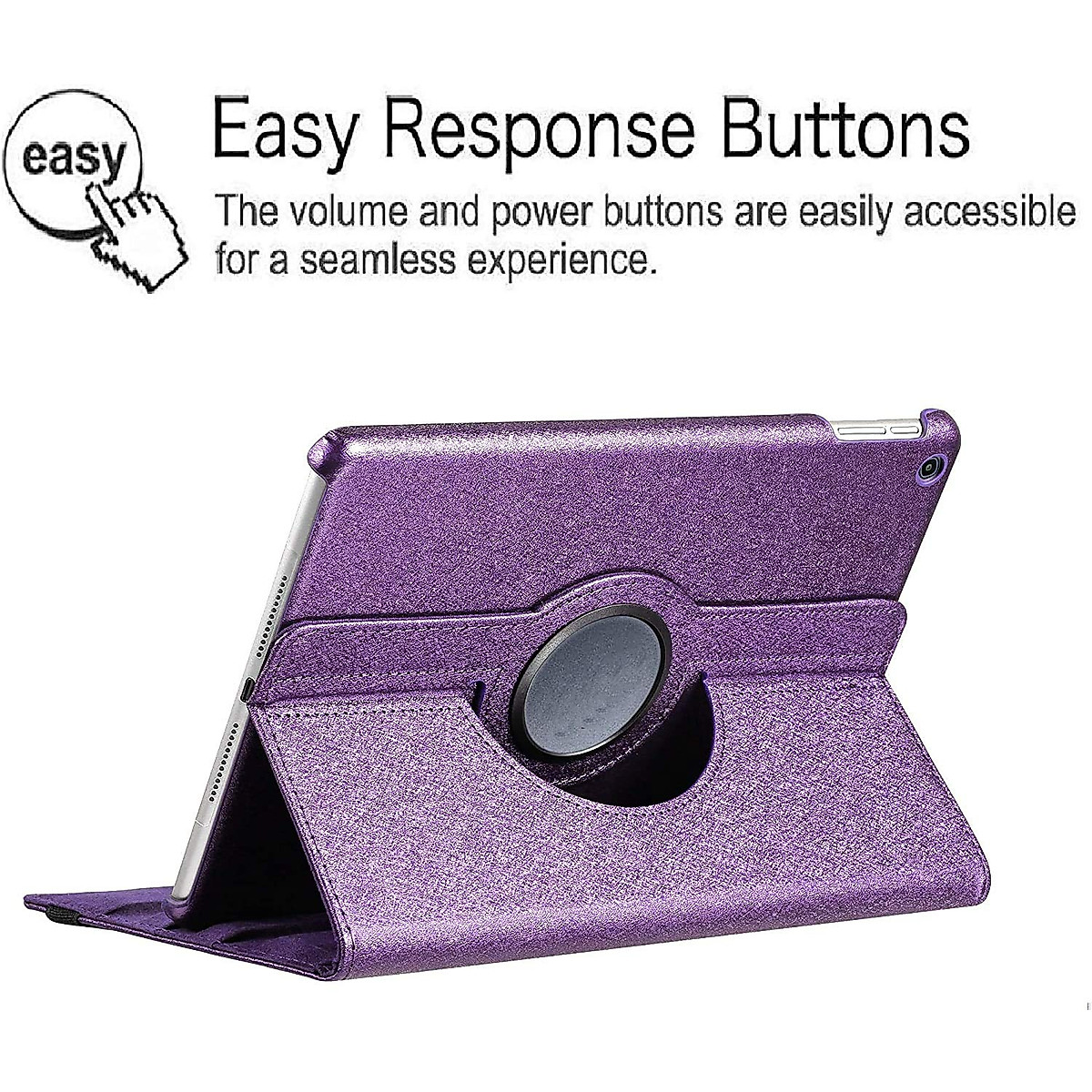 Case for Samsung Galaxy Tab A 10.1 2019, 360 Degree Rotating Stand Smart Case for Samsung Tab A 10.1 Inch Tablet [SM-T510/T515] 2019 Release (Purple)