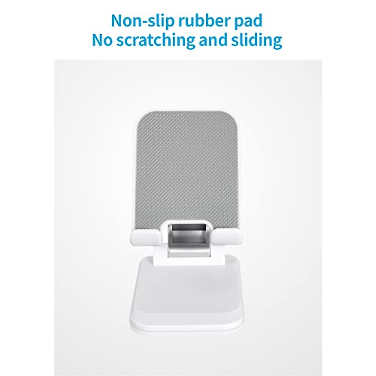 Foldable & Portable Cell Phone Stand with Silicon Pad,Adjustable Angle Height Tablet Desktop Holder Compatible with iPhone 14 Pro Max,Samsung Galaxy S20 and Other 4-8'' Smartphone