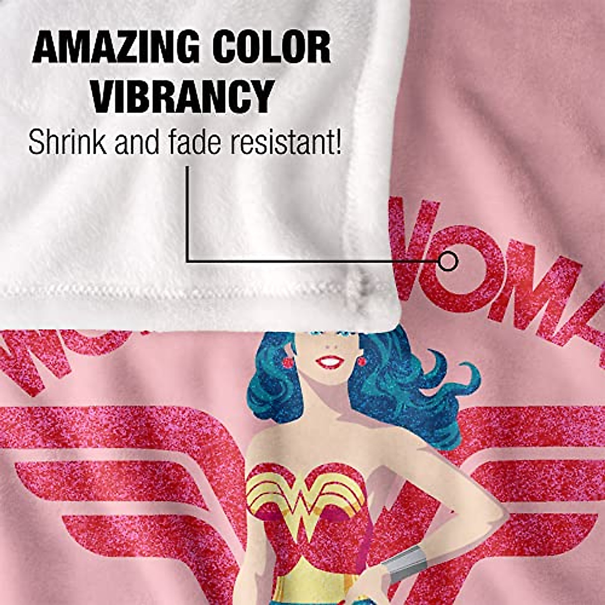 Wonder Woman WW Sparkle Silky Touch Super Soft Throw Blanket 36" x 58"
