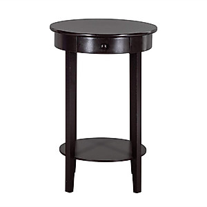 RLZCFF 47x47x71CM Simple Round with Drawer Side Coffee Table Side Table End Table Brown for Livng Room