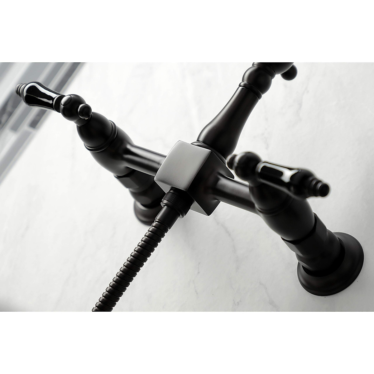 Kingston Brass KS1265PKLBS Duchess Bridge Kitchen Faucet, Oil Rubbed Bronze