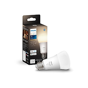 Philips Hue White A19 Medium Lumen Smart Bulb, 1100 Lumens, Bluetooth & Zigbee Compatible (Hue Hub Optional), Works with Alexa & Google Assistant, A Certified for Humans Device, 1 Bulb