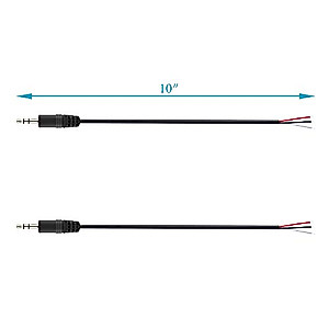 Fancasee (2 Pack Replacement 2.5mm Male Plug to Bare Wire Open End TRS 3 Pole Stereo 2.5mm Plug Jack Connector Audio Cable for Headphone Headset Earphone Cable Repair