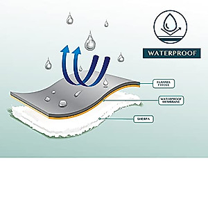 PAVILIA Waterproof Blanket for Couch, Sofa | Waterproof Dog Blanket for Large Dog, Puppy, Cat | Pet Blanket Protector | Plush Soft Warm Fuzzy Sherpa Blanket Bed Throw, Light Grey, 60x80