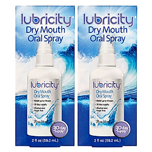 Lubricity Dry Mouth Oral Spray - 2 Piece Dry Mouth Products for Efficient Relief, Travel-Size Dry Mouth Spray, Mouth Moisturizer for Dry Mouth, Dry Mouth Remedies - 2oz Each with Ilios Travel Cup