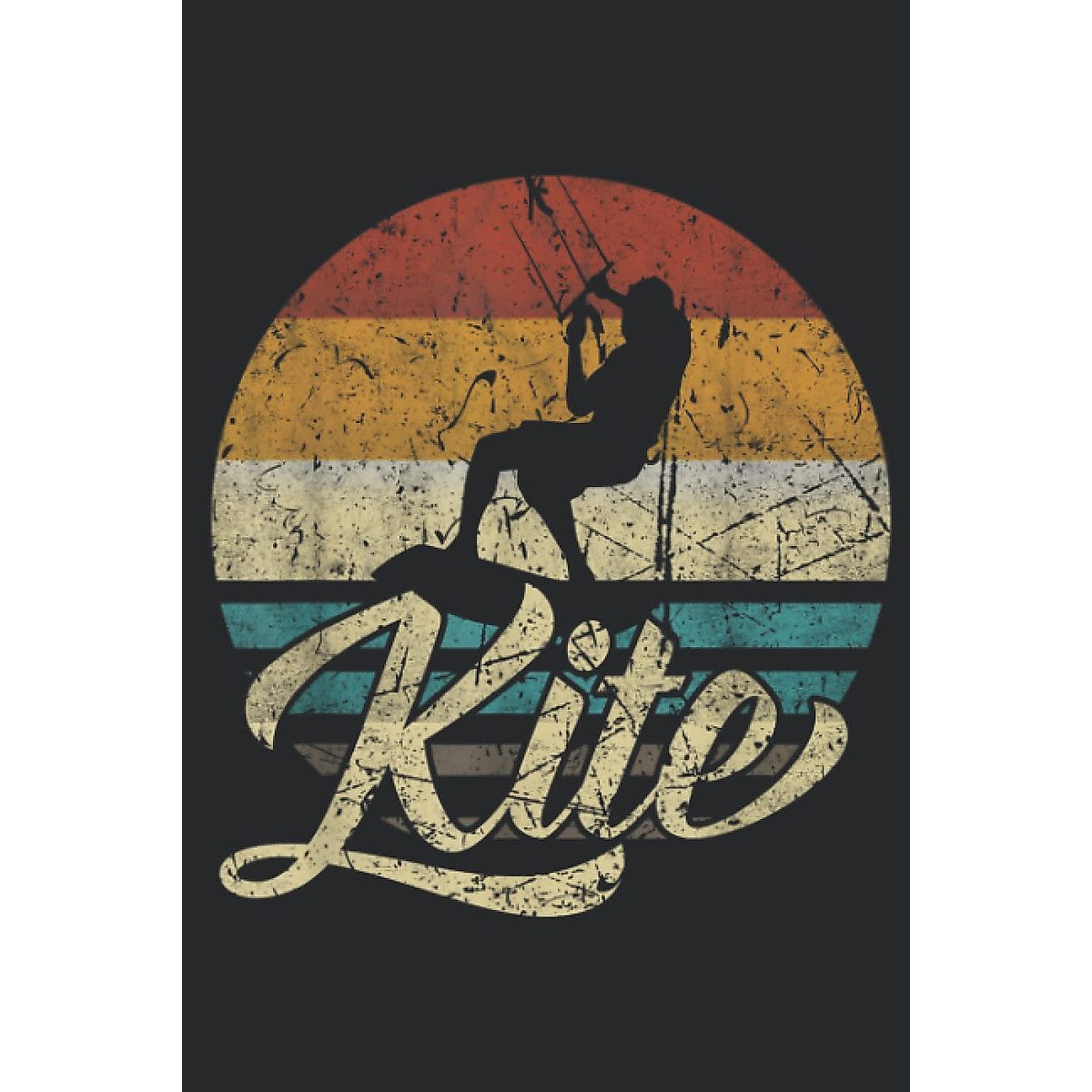 Kite Kiteboarding Kitesurfing Surf retro gift Pretty: Lined Journal Notebook To Do Schedule, Medium 6x9 Inches, 100 Pages, Printed Cover