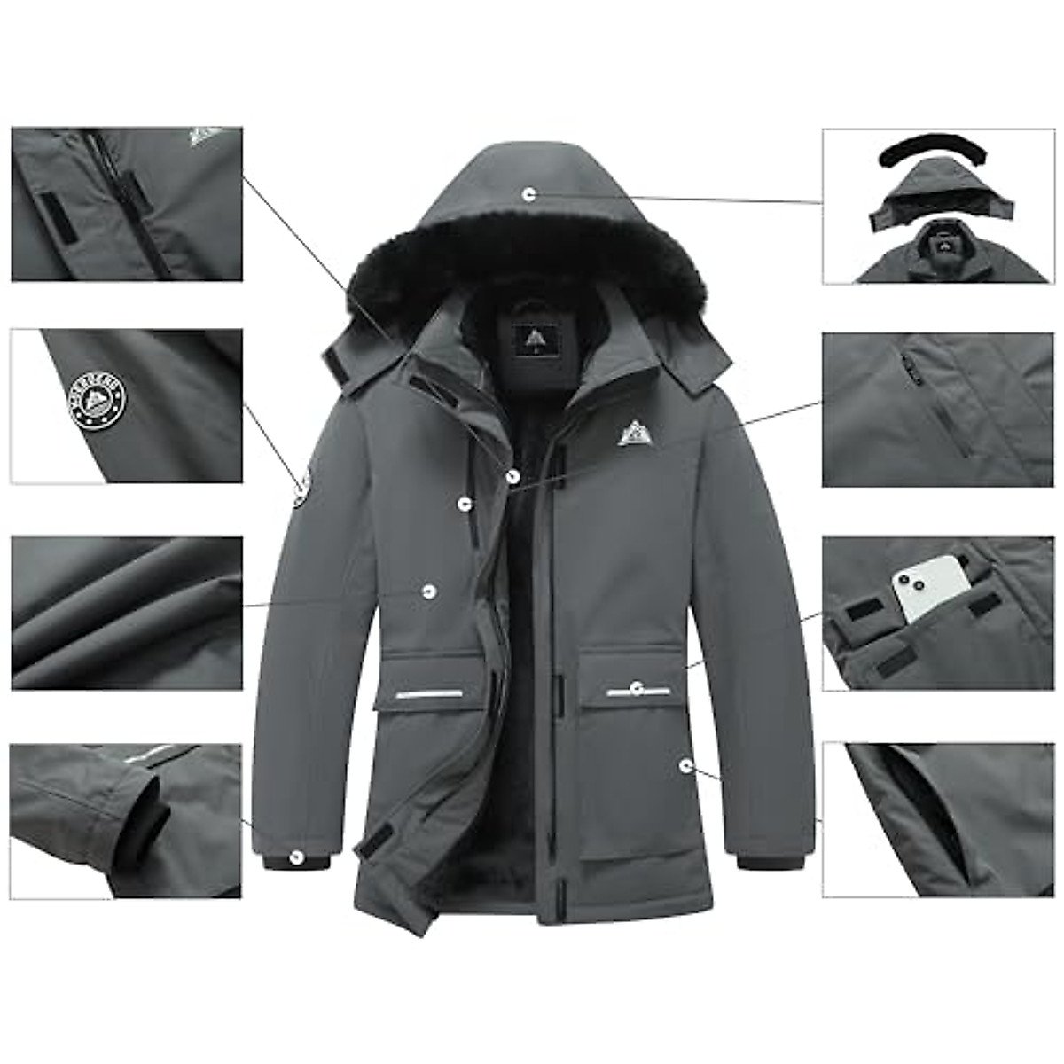 MOERDENG Women's Waterproof Winter Snow Coat Windproof Ski Jacket Hooded Snowboarding Jackets