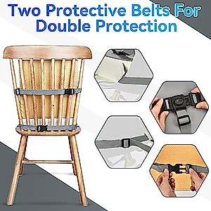 Toddler Booster Seat for Dining Table, Booster Seat for Baby Toddler Chair with Adjustable Waist Belt, Waterproof Kids Chair Cushion for 2-6 Years Old Kids (White)