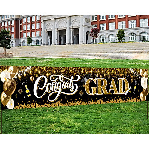 2025 Graduation Decorations-Congrats Grad Yard Sign Banner Decoration for Class of 2025 Graduation Party Supplies