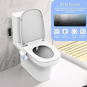ifgswopq Slim Toilet Seat Attachment Non Electric Butt Sprayer Nozzle Bidet Adjustable Water Pressure (D Uniform Size)