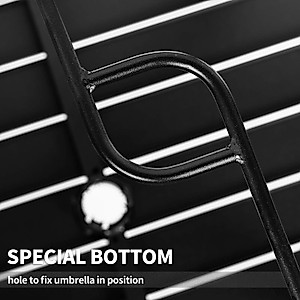 Betterland Patio Bar Table, Outdoor Square Bar Height Table Metal Bar Bistro Table, Metal Frame & Slat Tabletop with 1.57" Umbrella Hole