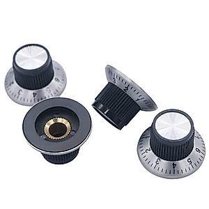 mxuteuk 4pcs Potentiometer Control Knob Volume Audio Electric Guitar Bass Pedal Knobs Screw Type 24 x 14.5mm (d*h) KNOB-C-1