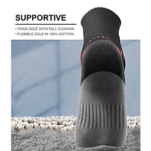 BULLIANT Men Athletic Socks, Compression Sports Crew Socks Cushioned For Men Outdoor Running Hiking-Arch Compression Support(6Pairs,Shoes Size:Men 11-13)