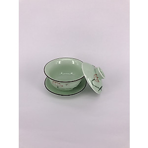 I-MART China Traditional Teacup, Chinese Tea Cup, Gaiwan Tea Cup (Lotus)