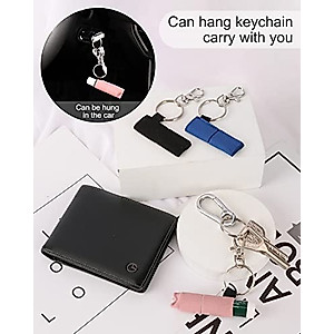 Lip Balm Holder Chapstick Holder Sleeves Holder Pouch Elastic Lip balm Holder Lipstick Lip Gloss Holder With Hook Stocking Stuffers Gift for Women (5pcs)