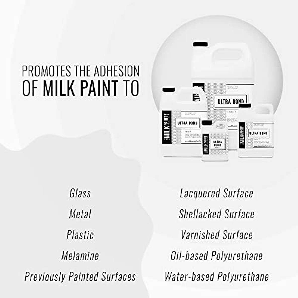 Real Milk Paint, Adhesion Promoter and Bonding Primer for Milk Paint on Plastic, Shellac, Glass, Painted, and Varnished Surfaces, Ultra Bond, Water Based, No VOCs, 32 oz.