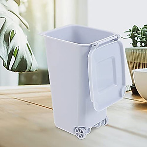 Tofficu Trash Cans 4pcs Mini Desktop Trash Can Desktop Curbside Garbage Bin with Lid Plastic Pen Brush Holder Bucket Decorative Waste Can Small Garbage Container for Home Organization Plastic Bins