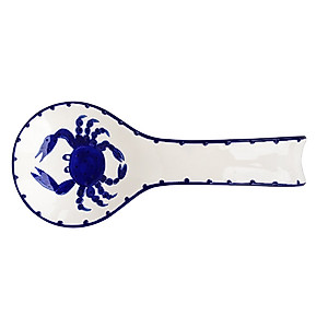 Blue Sky Ceramic Blue Crab Spoon Rest, Multicolor