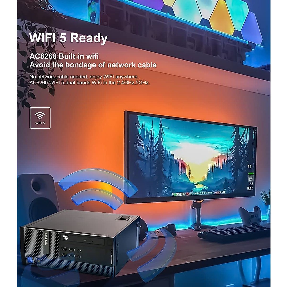 Dell OptiPlex 7020 Tower Computers PC Refurbished Desktop,Intel i7 4790 32GB Ram 1TB SSD,2TB HDD,AC8260 Built-in WiFi,Dual Monitor Support,Altec Wireless Keyboard Mouse,Only by Redstone Computer(Renewed),Windows 10 Pro
