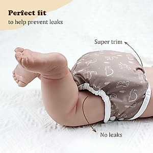 Mama Koala Reusable Adjustable Cloth Diaper Covers with Double Gusset for Girls and Boys, Snap Closure, Size S (Simply Neautrals)